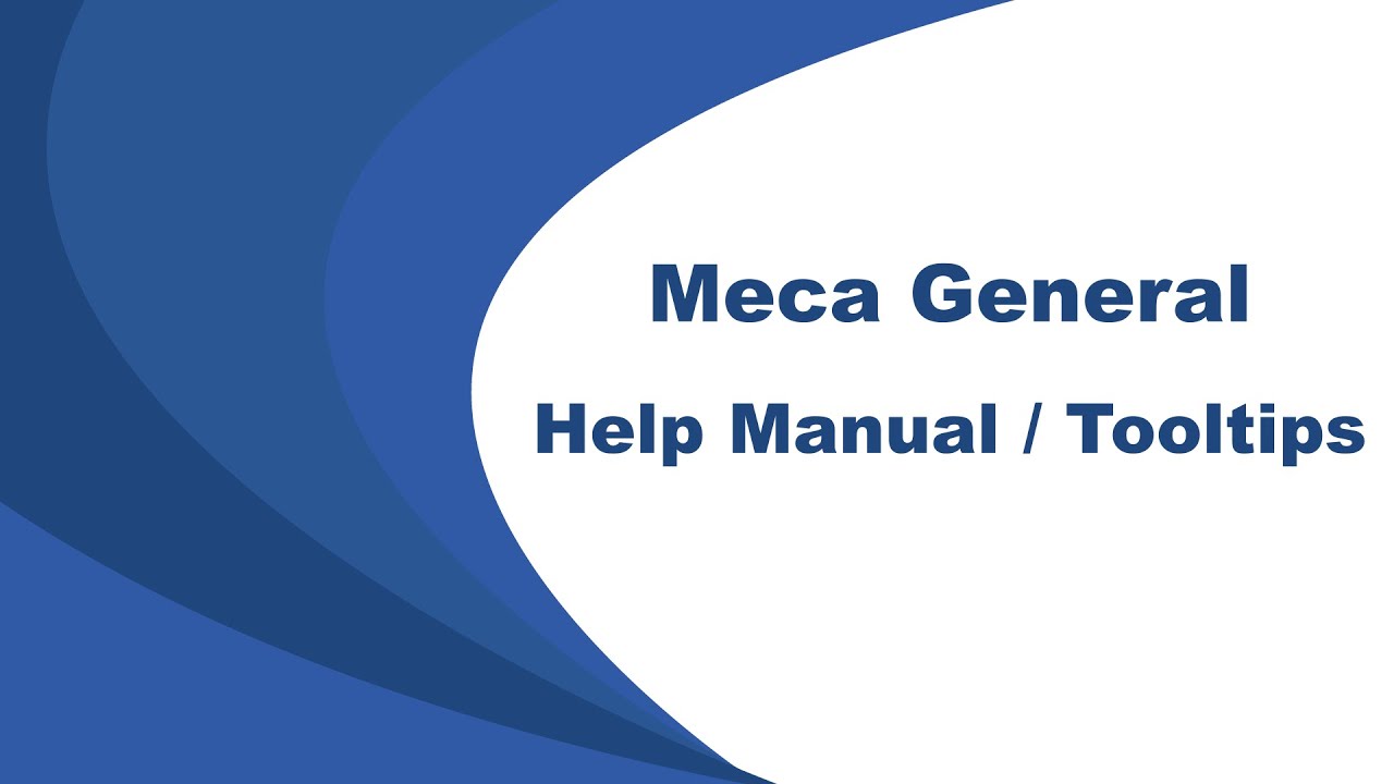 Meca General - Help Manual