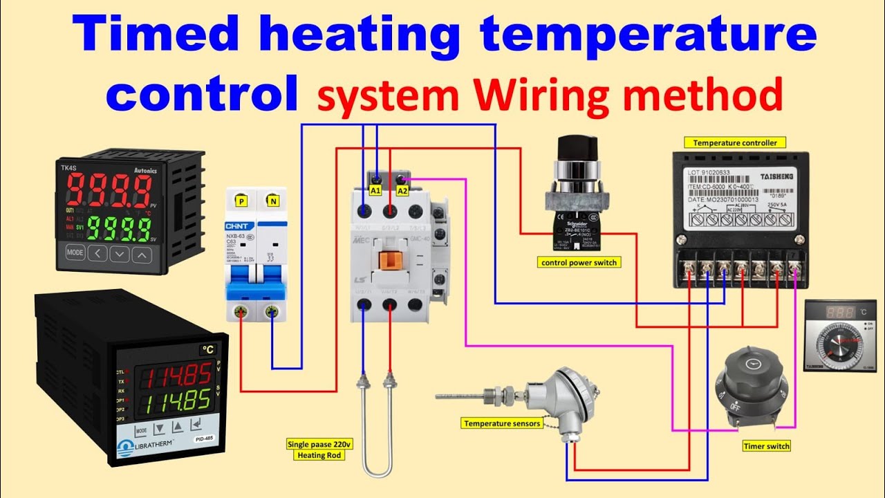 Timed heating temperature control system Wiring method #temperaturecontroller