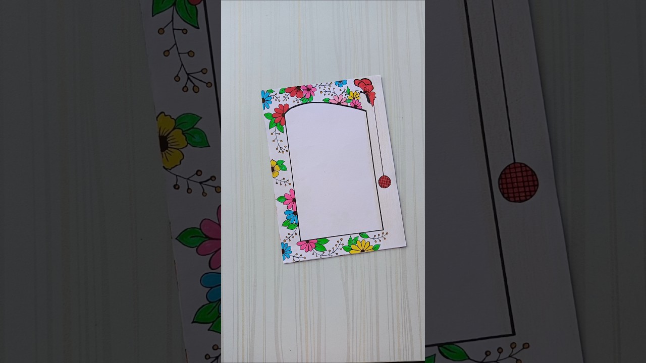 Colorful Floral Arch Border Design/Full Page Frame Idea/6 easy border design Priyanka Gunwal #shorts