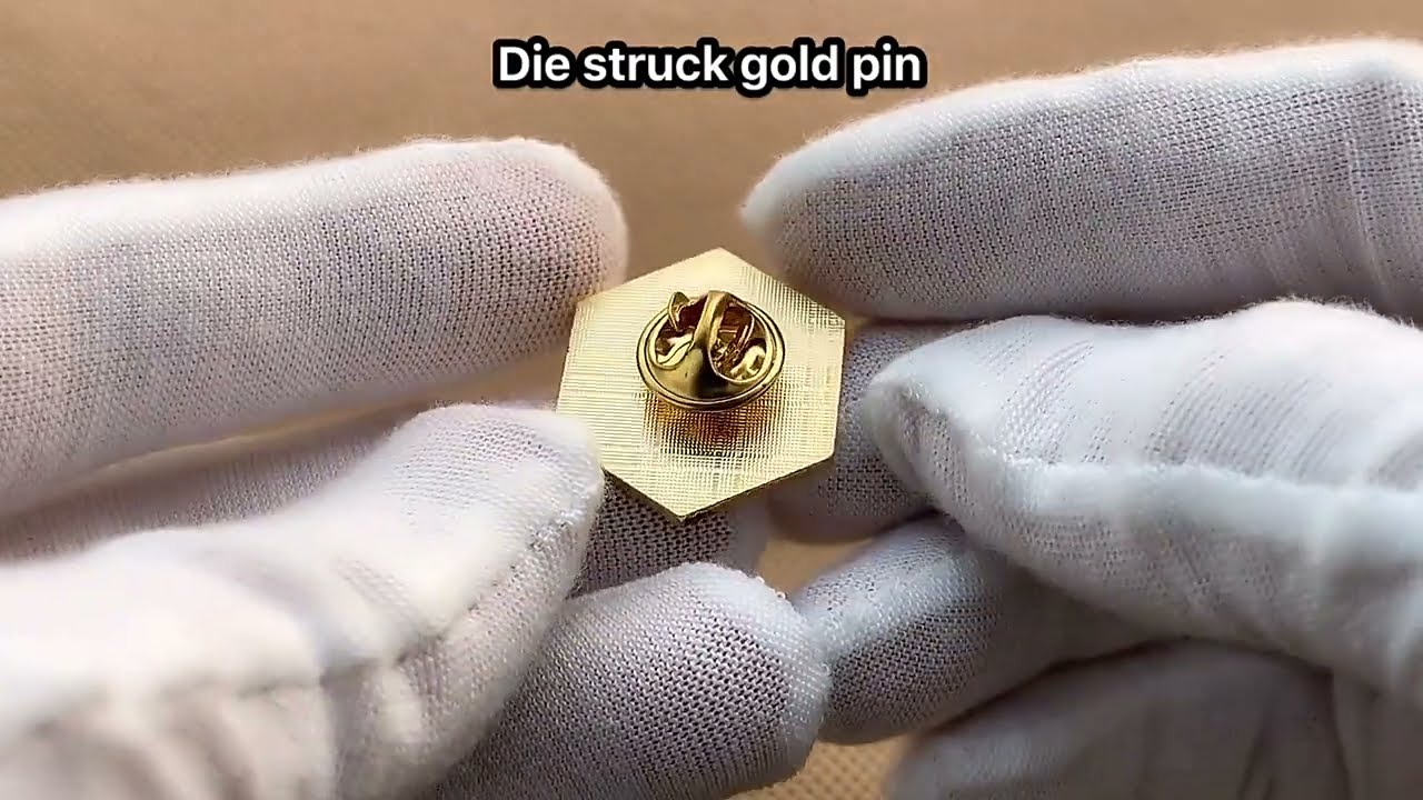 Die Struck Pin with Gold Finish