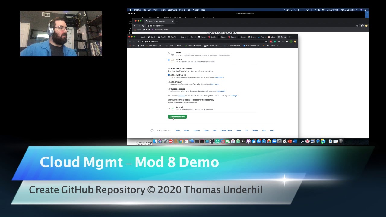 Cloud Management - Create GitHub Repo