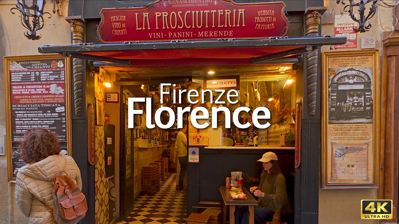 🇮🇹 Florence Walking Tour 4K | Ponte Vecchio, Piazza della Signoria & Mercato Centrale Firenze