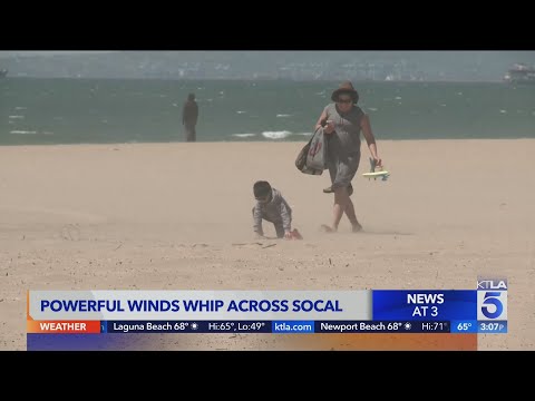 Windy weather whips across SoCal