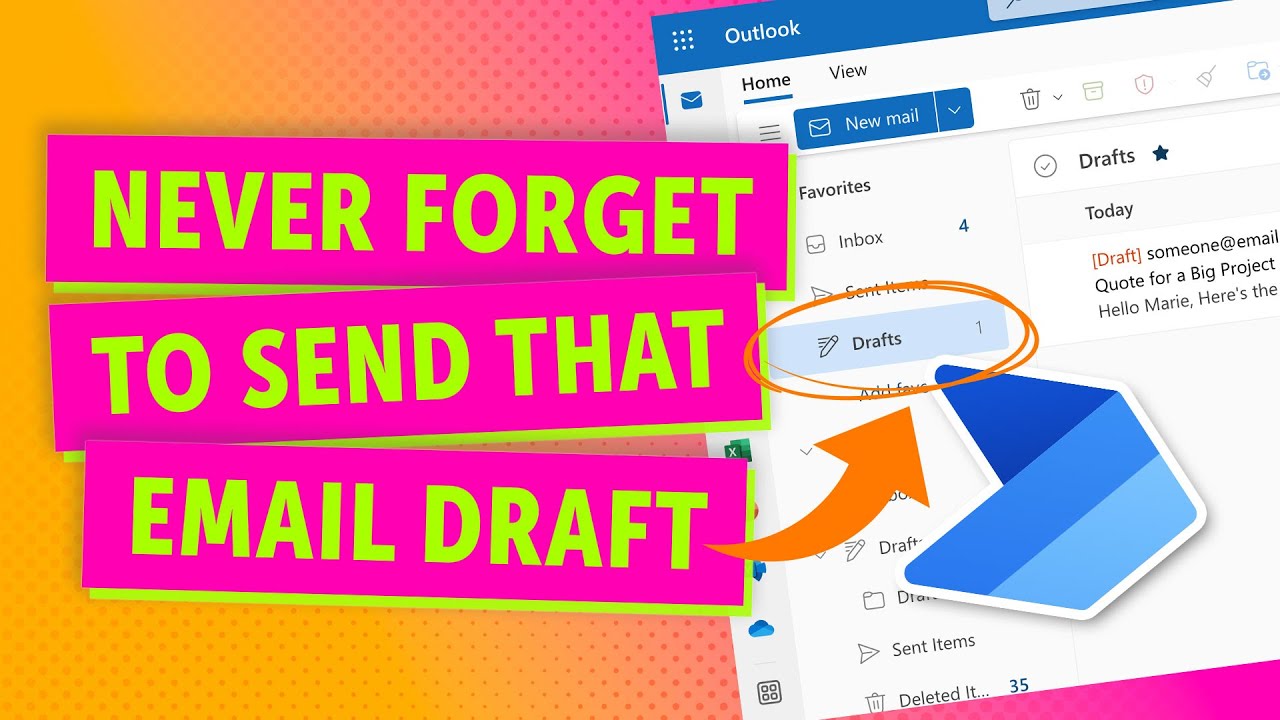 NEVER FORGET to send an email draft with THIS AUTOMATION! Get a custom notification in Teams!