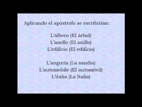 Tema 5: Cuándo usar los apóstrofos al escribir en italiano