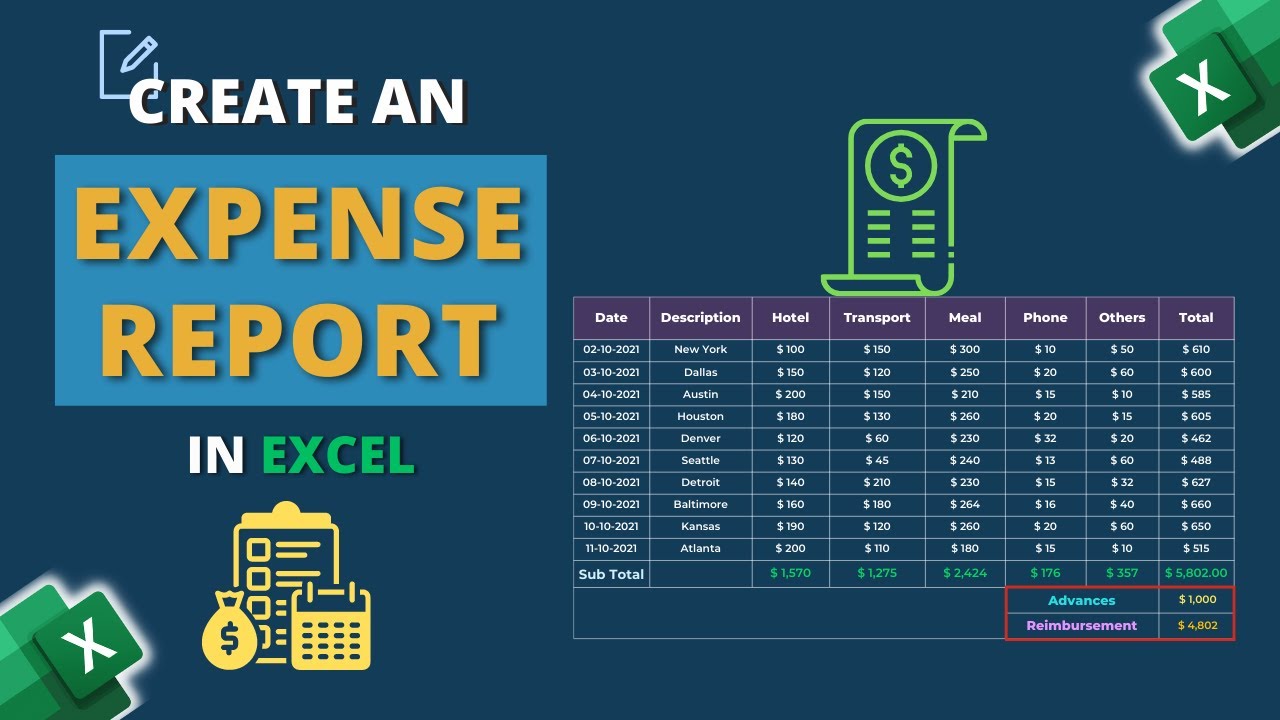 How to Create an Expense Report in Excel