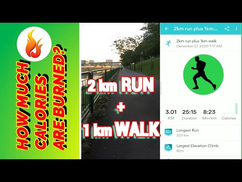 How Much Calories are Burned in 2km Run+1km Walk