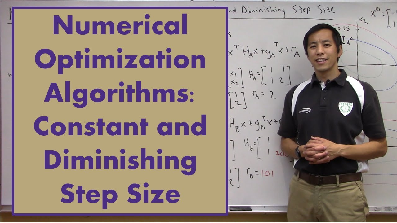 Numerical Optimization Algorithms:  Constant and Diminishing Step Size