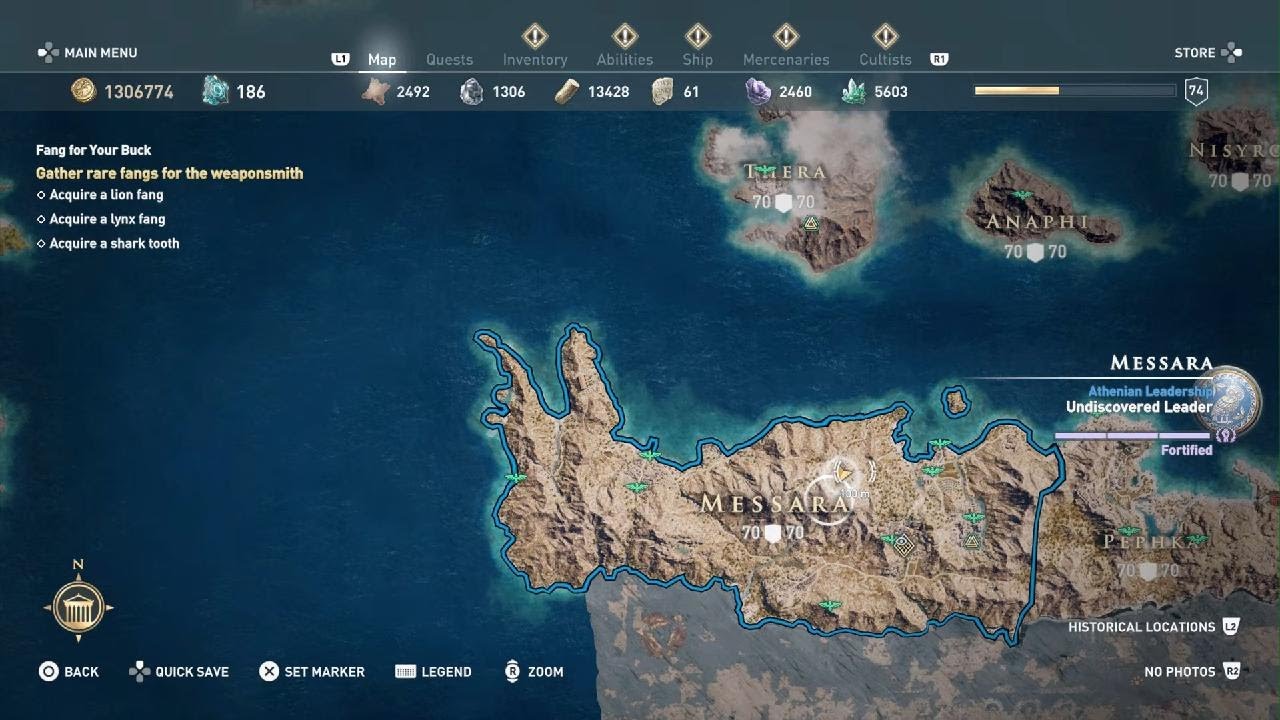Lynx fang location Assassin's Creed Odyssey