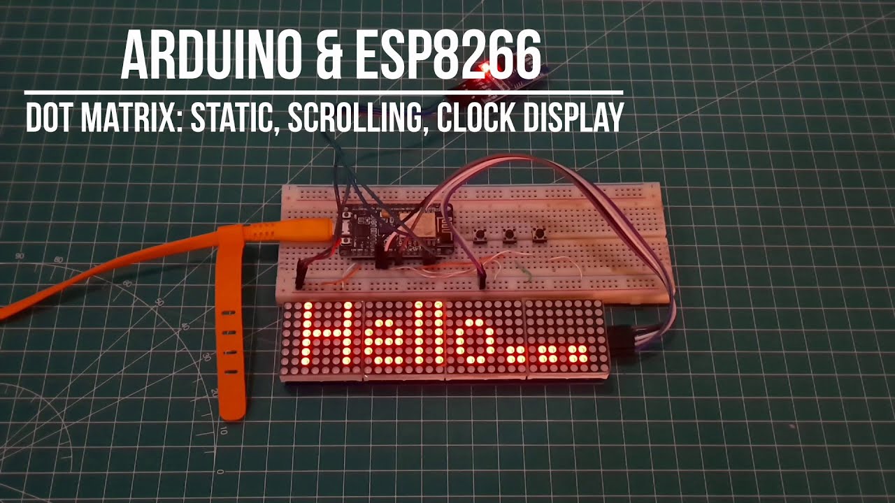 Arduino: Dot matrix MAX7219, display static text, scrolling text, and clock time (RTCDS3231)