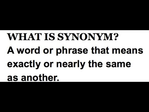 WHAT IS SYNONYM?
