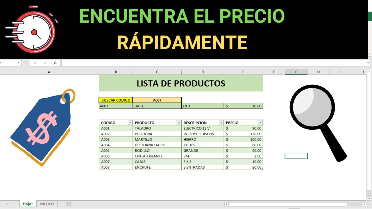 COMO HACER UNA LISTA DE PRECIOS CON BUSCADOR EN EXCEL PARA TU NEGOCIO
