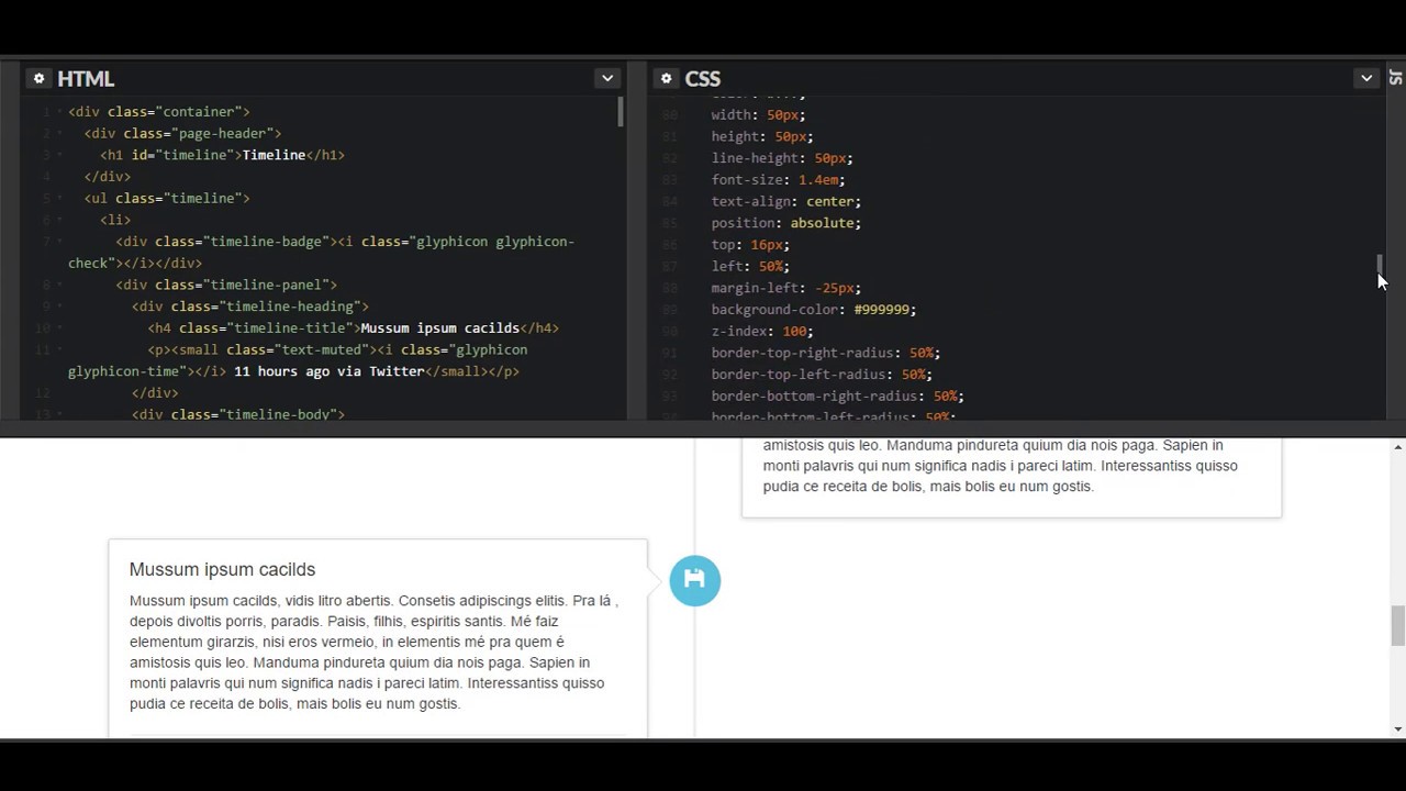 how to create timeline style using bootstrap explained