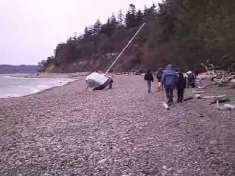 Beached sailboat on Camano Island State Park - Easter Day 2010