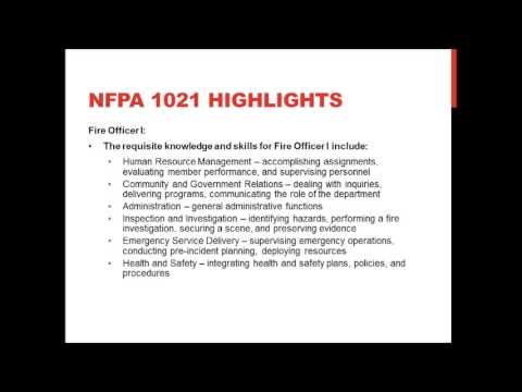 NFPA Standard Snapshot: 1021
