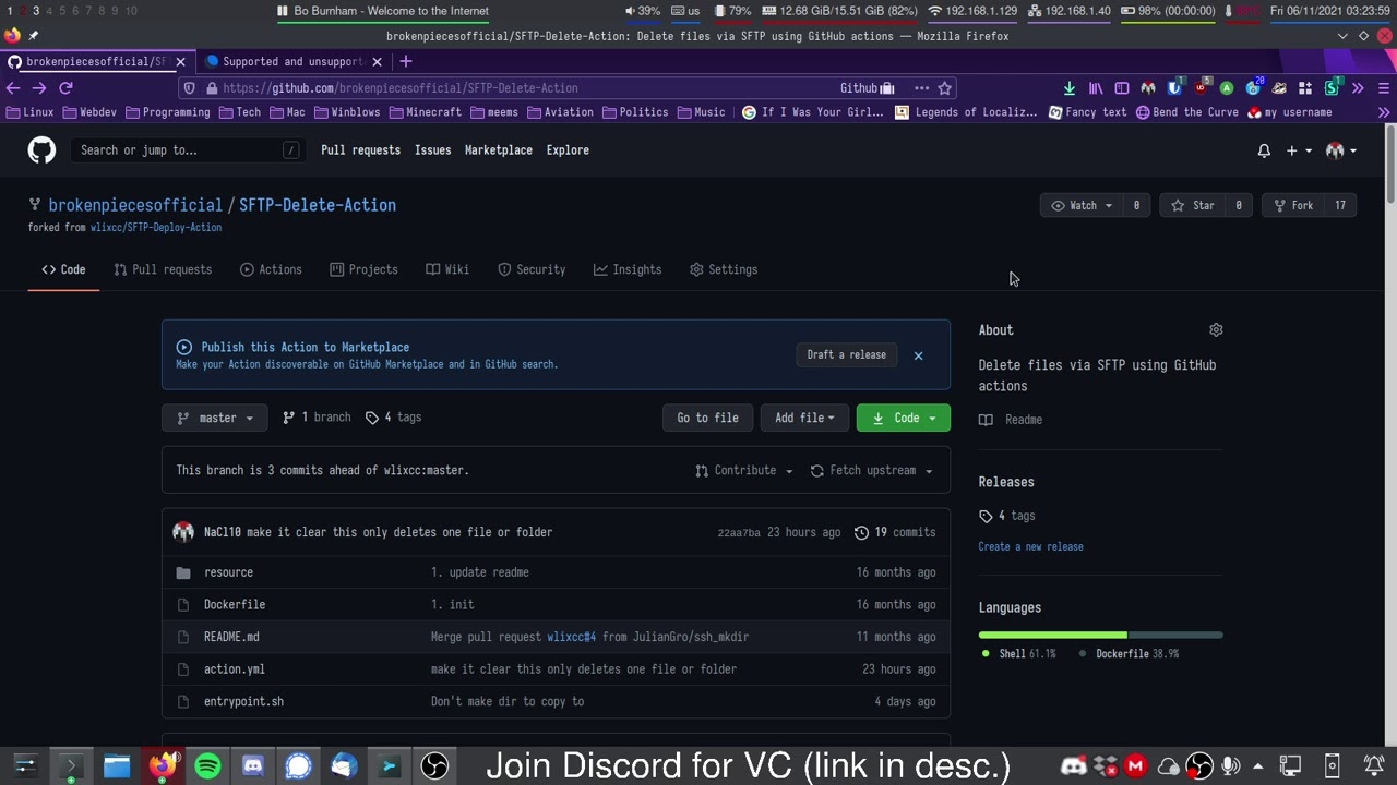 Building a GitHub Action to delete files via SFTP