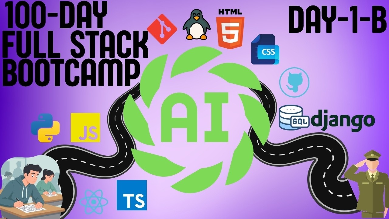 CHATGPT : 100 Day Full Stack Developer BOOTCAMP | Python, TypeScript, React, Git Linux - DAY 1-b
