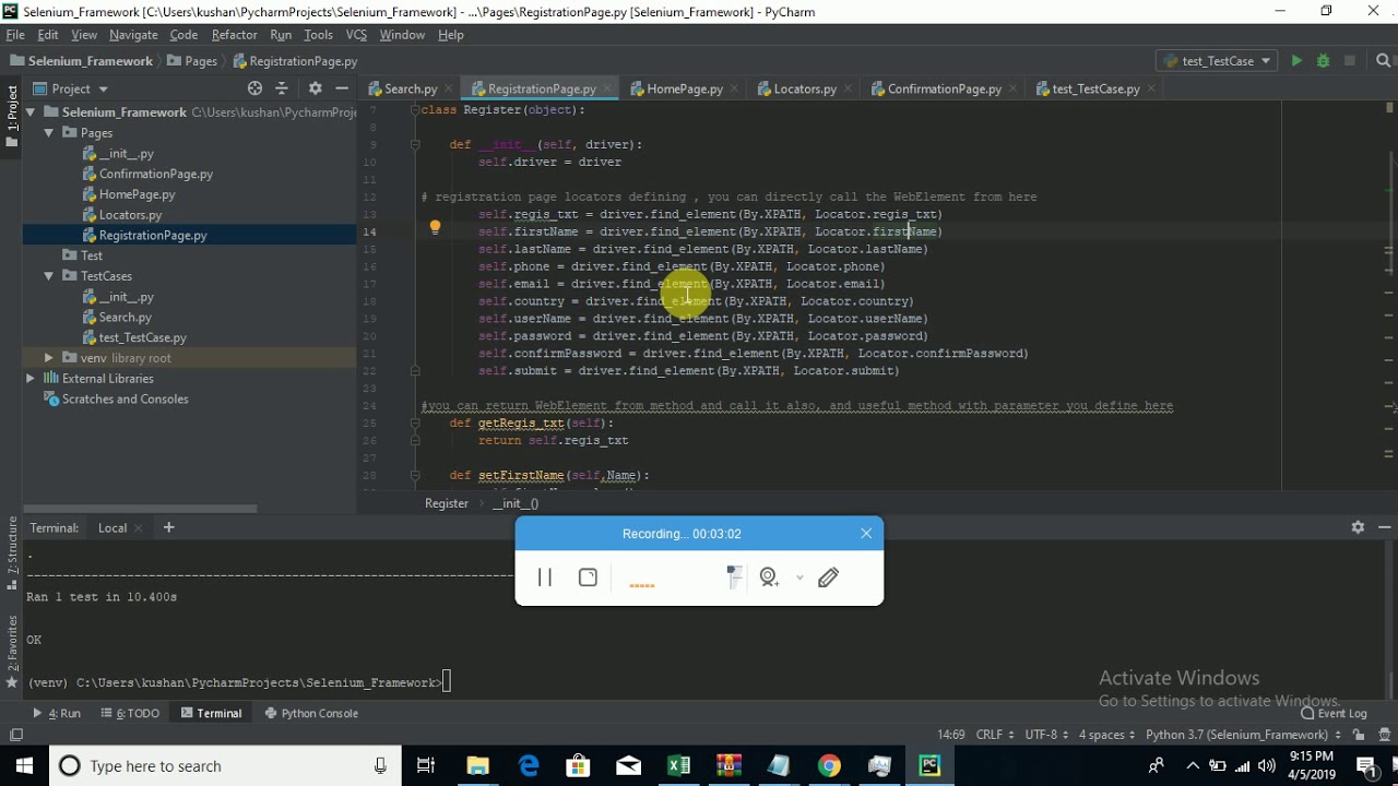 Creating Python Selenium Framework from Scratch - Part 02 - Page Object Re-usability