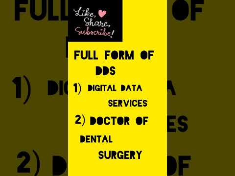 full form of DDS#informative#page#shorts#