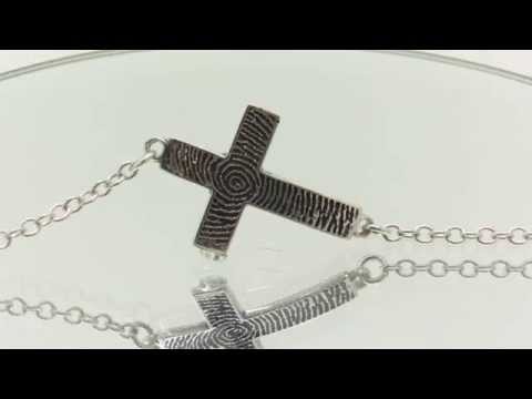 Bracelet with sideways Cross by Touched Impressions