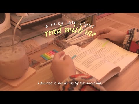 a cozy late-night read with me 🌘 1-hour real-time, rain sounds, calm piano bgm