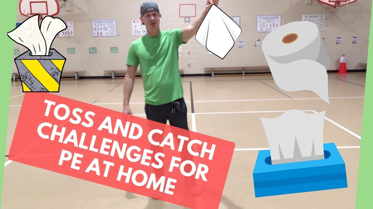Tossing and Catching Tissue Challenges | At Home Virtual PE Activities |