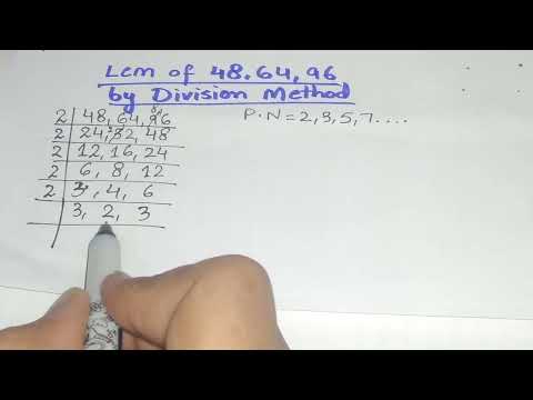 Lcm of 48 64 96 | LCM of 48 64 96 by division method | in Urdu/Hindi |