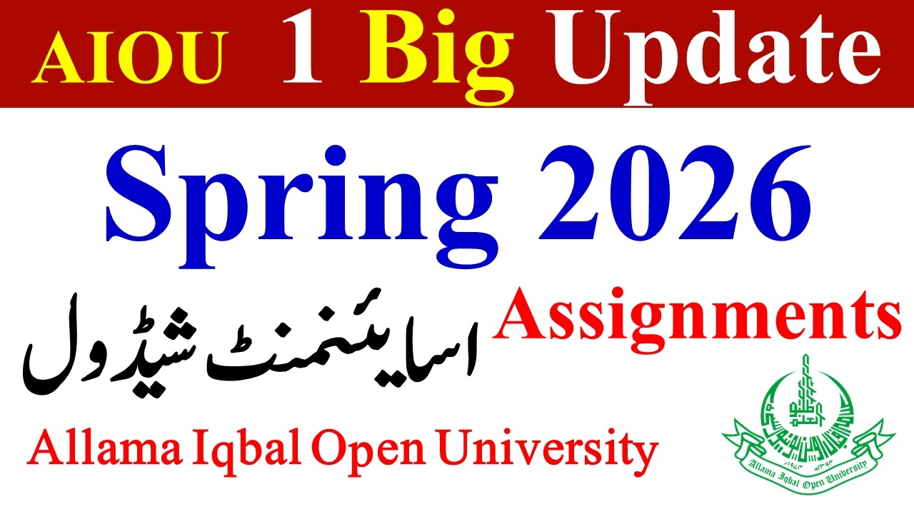 AIOU Spring 2026 Assignments Schedule 2026 | AIOU Assignment Dates 2026 | AIOU Spring 2026 New