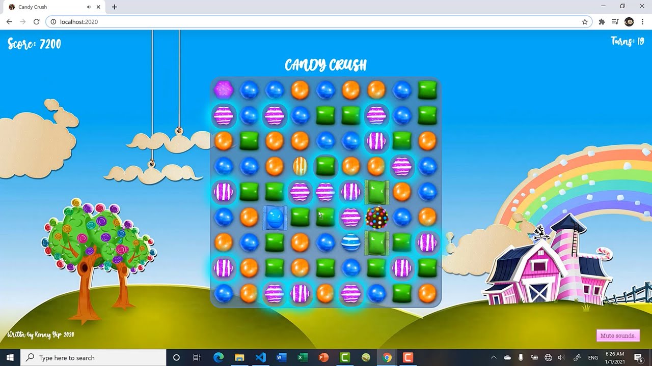 Candy Crush (HTML, CSS, JavaScript, node.js) - Day 3 Progress
