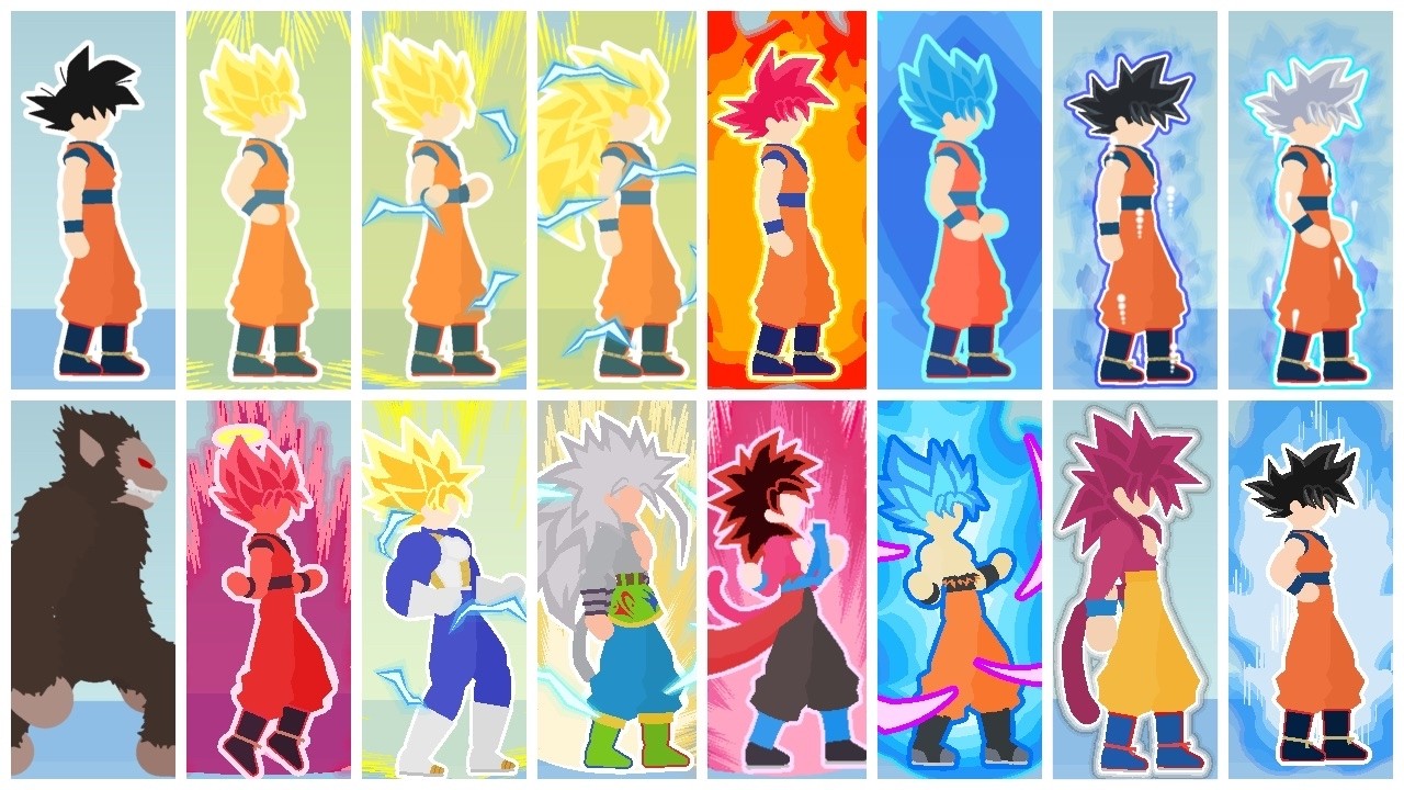 GOKU All NEW Transformations! - Stickman Dragon Ball Animation