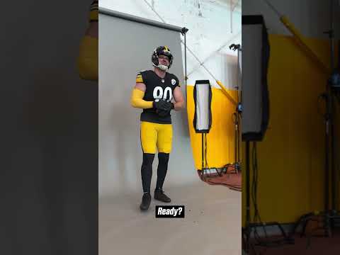 It’s been a minute 😅 T.J. Watt warms up his sack celebration for a photoshoot #TJWatt #steelers