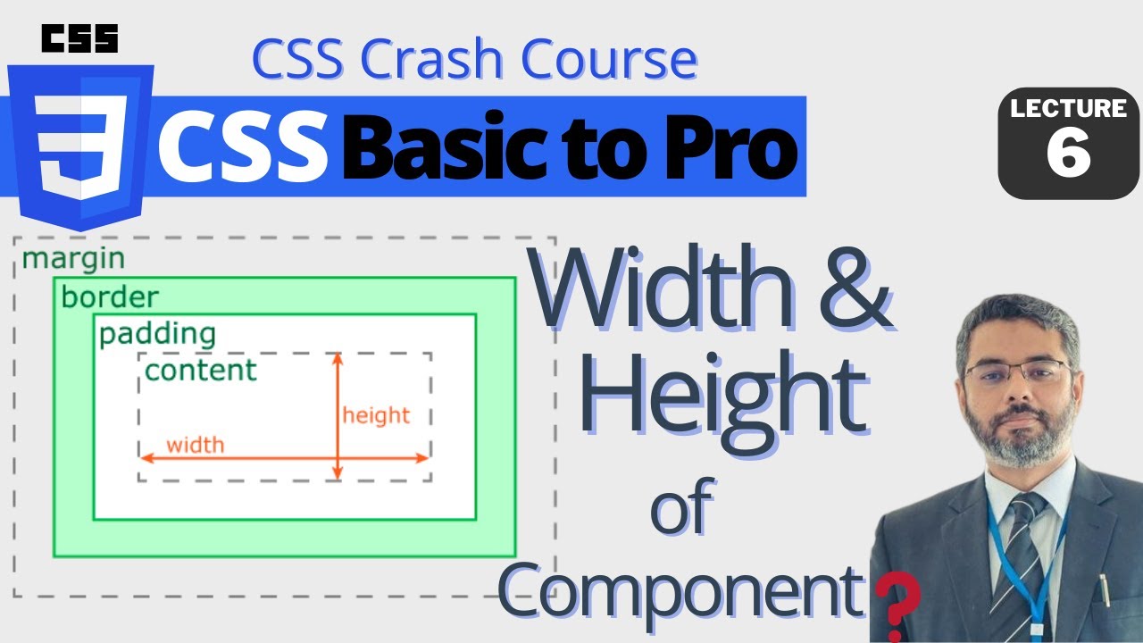 CSS Width and Height components | Controlling size of CSS components  | CSS Crash Course 2022 #6