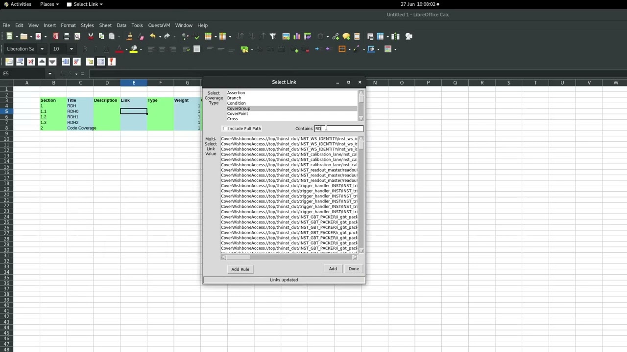 Creating a Questa Testplan document