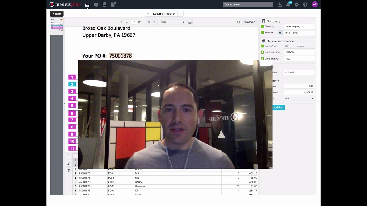 Invoice capture with Medius capture