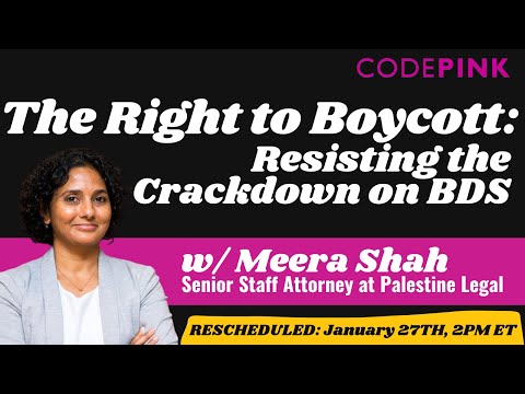 The Right to Boycott: Resisting the Crackdown on BDS