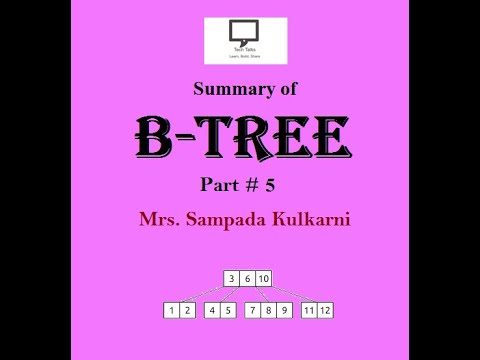 B-Tree | Part 5 | Summary of B-Tree | Data Structure
