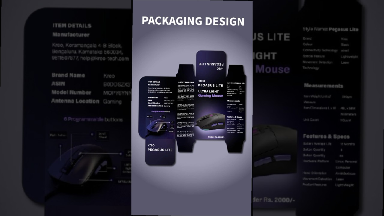 MOUSE BOX PACKAGING DESIGN #graphicdeisgn #packaging #design #ytsshorts #shorts #mockup #digitalart