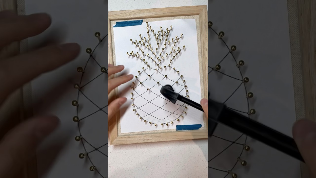 Making Pineapple String Art🍍#shorts