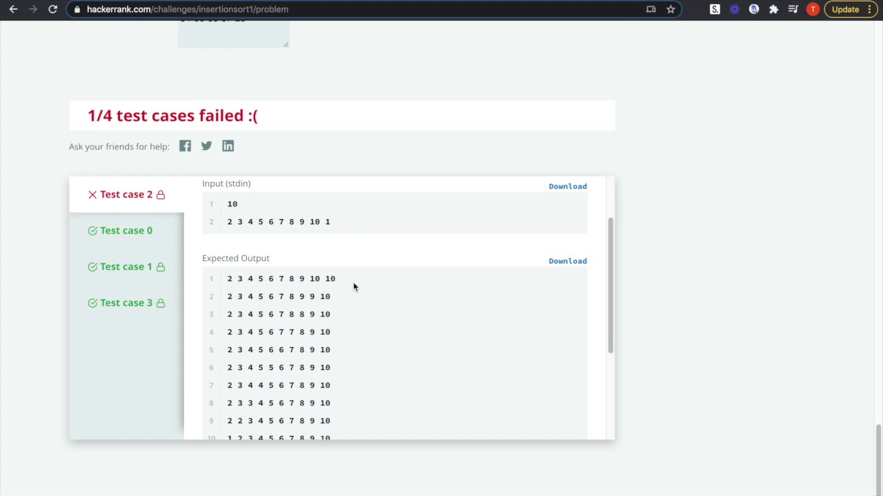 Insertion Sort Part 1