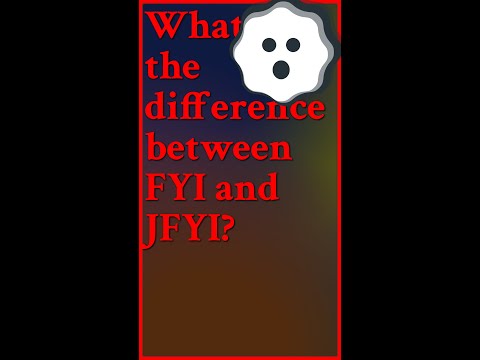 JFYI is an acronym standing for "just for your information". You can think of it as bein... #shorts
