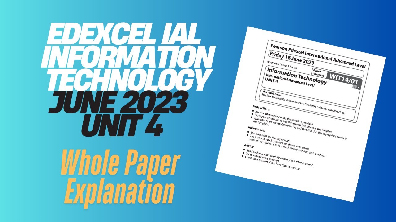 Comprehensive Guide to Edexcel IAL IT Unit 4 June 2023 Past Paper ...