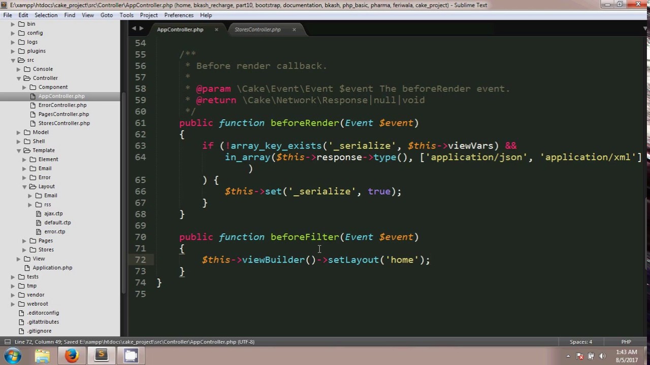 cakephp 3 beginner tutorial #5 (Change default layout)