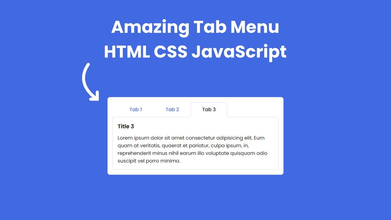 Create Amazing Tab Menu | HTML CSS JavaScript