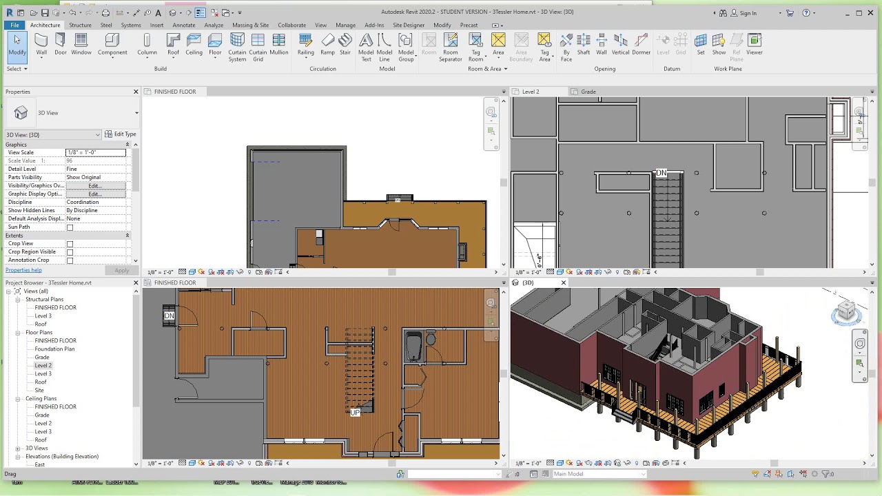Revit House from pdf 2nd flr AND ADDING STAIRS pt14