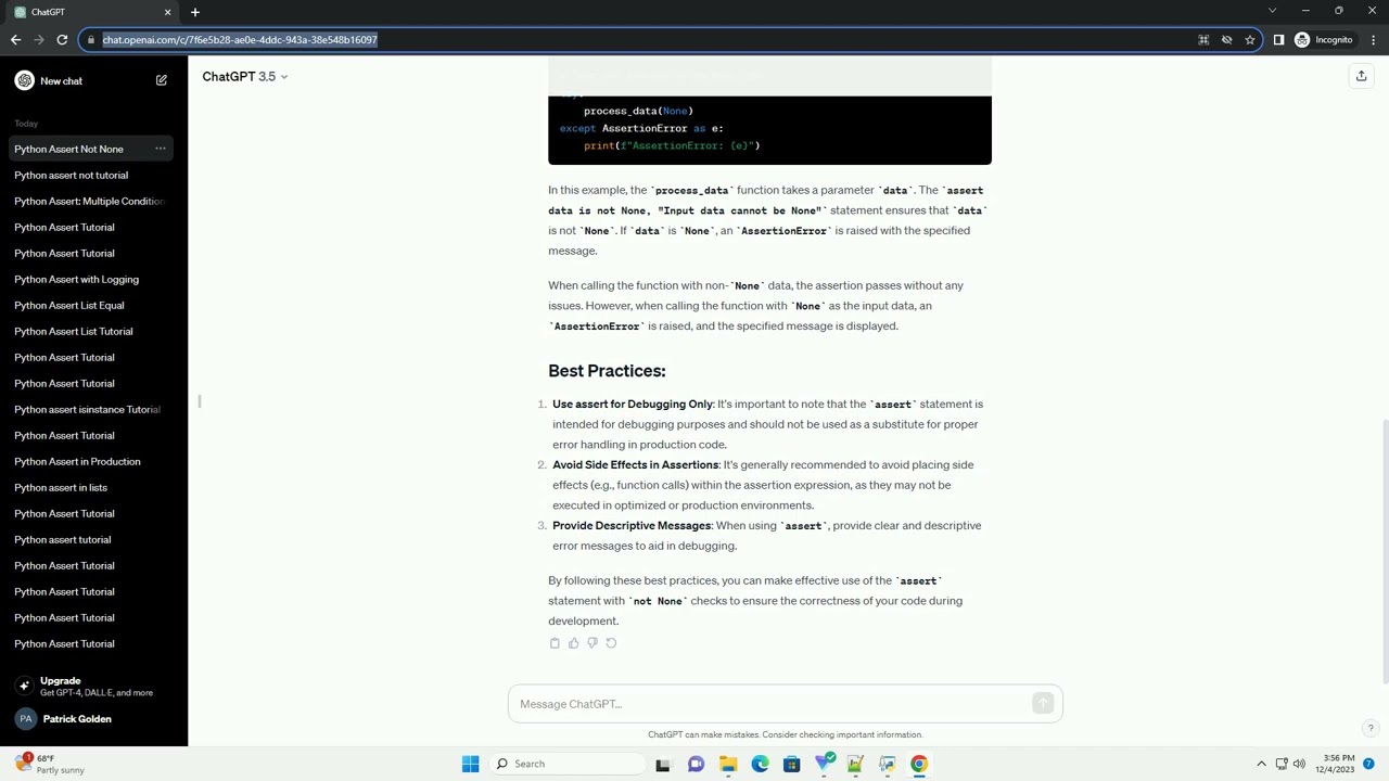 python assert not none