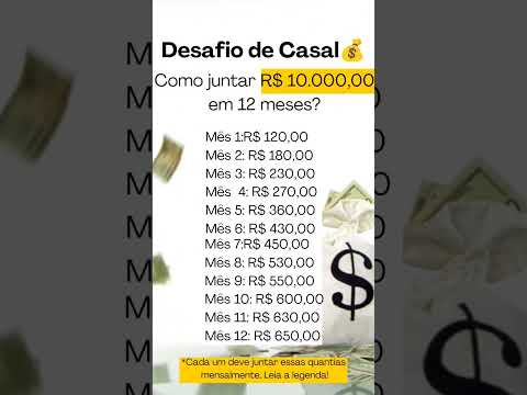 Como JUNTAR R$ 10.000,00 EM CASAL em 12 MESES?💰 #dinheiro #juntardinheiro