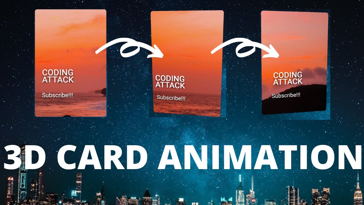 3D Card Hover Animation using HTML CSS Javascript | 3D | Animation | Hover Effect Animation