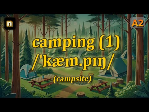 [n] Camping meaning (campsite) with 5 examples