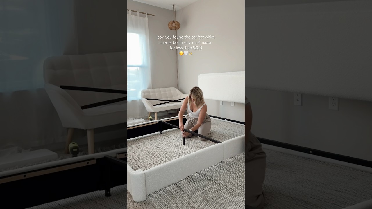 this Amazon bed frame is less than $200 and it’s perfect 🤭☁️✨