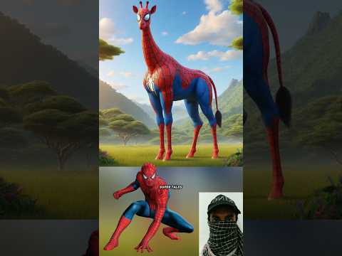 superhero but giraffe 🦒Marvel and DC All characters #avengers #spiderman #marvel #superhero #shorts